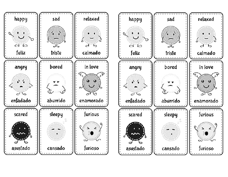 Emociones Memorama Colorerar | PDF