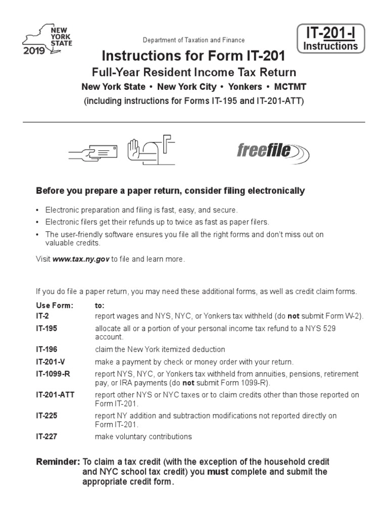 Instructions Form IT-201 | PDF