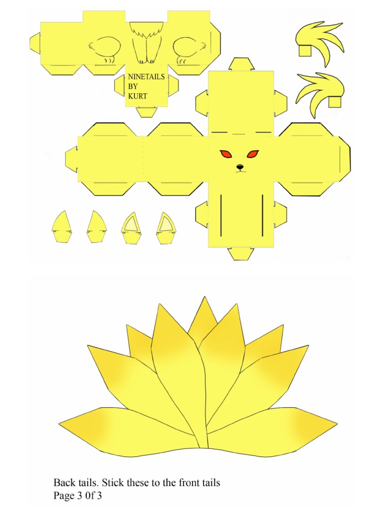 Nine Tails Papercraft Template