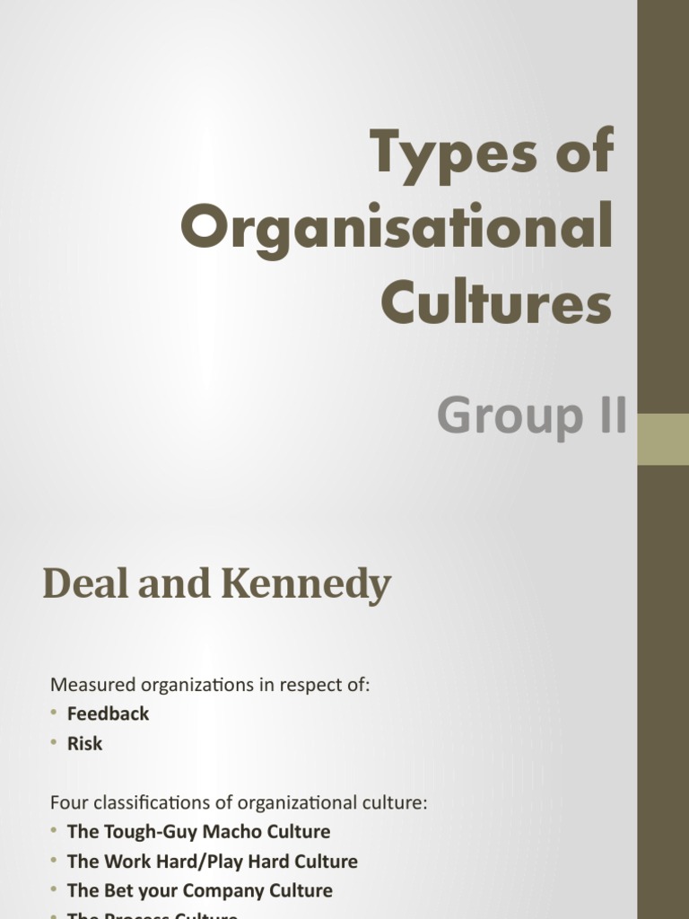 Types of Organisational Cultures | PDF