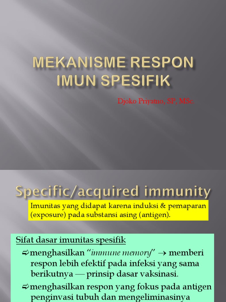 7-Mekanisme Respon Imun Spesifik | PDF