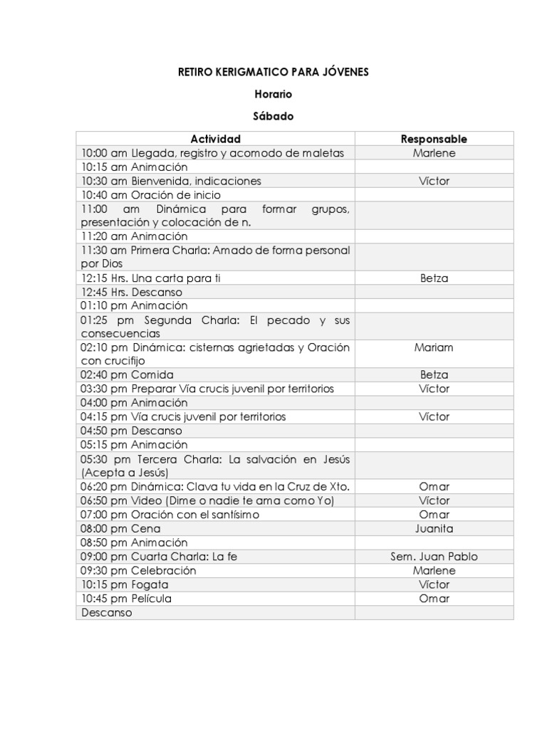 Retiro de Kerigma 2 Dias | PDF | Religión y espiritualidad