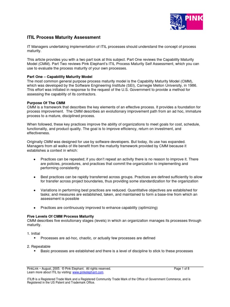 ITIL Process Maturity | PDF | Itil | It Service Management
