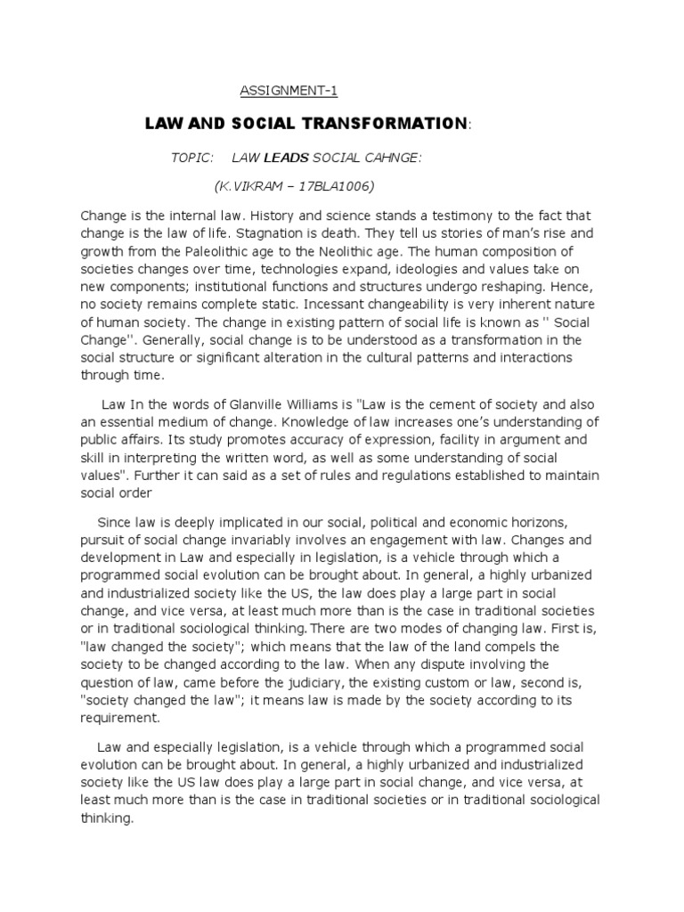 Law's Role in Social Change | PDF | Social Science
