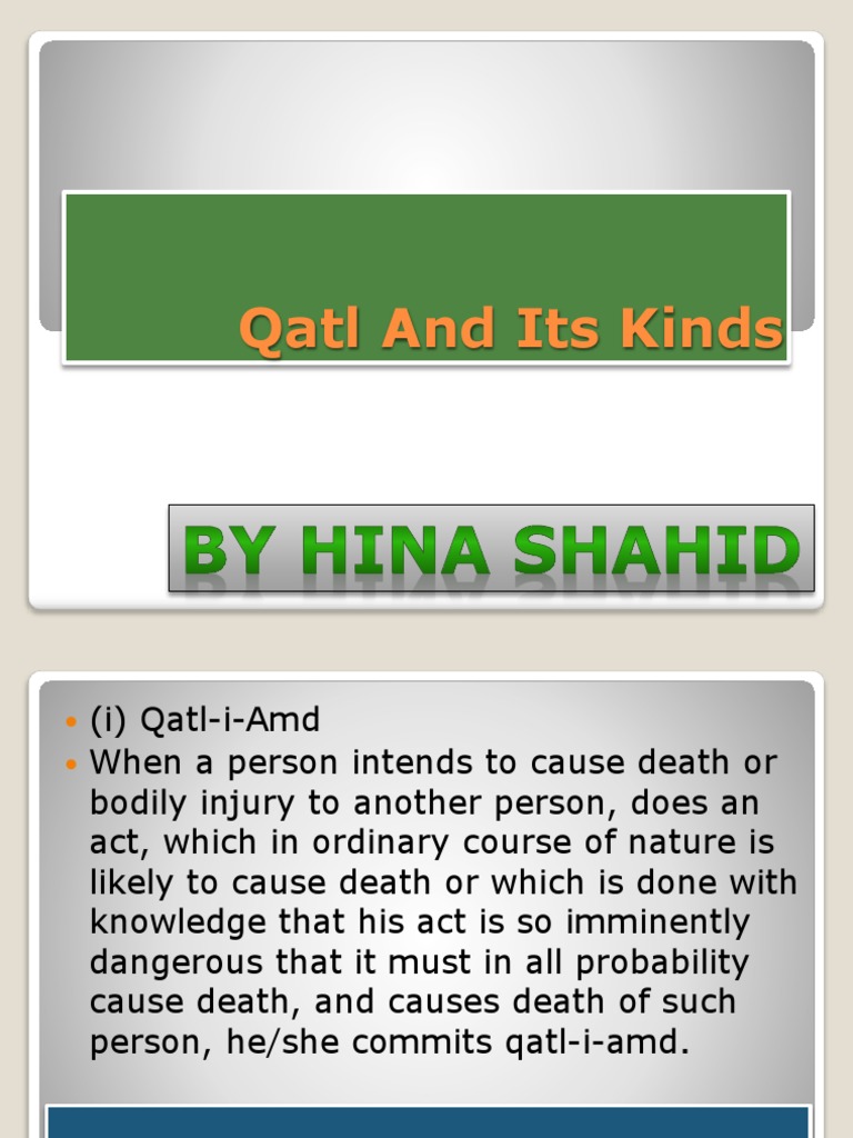 Qatl and Its Kinds | PDF