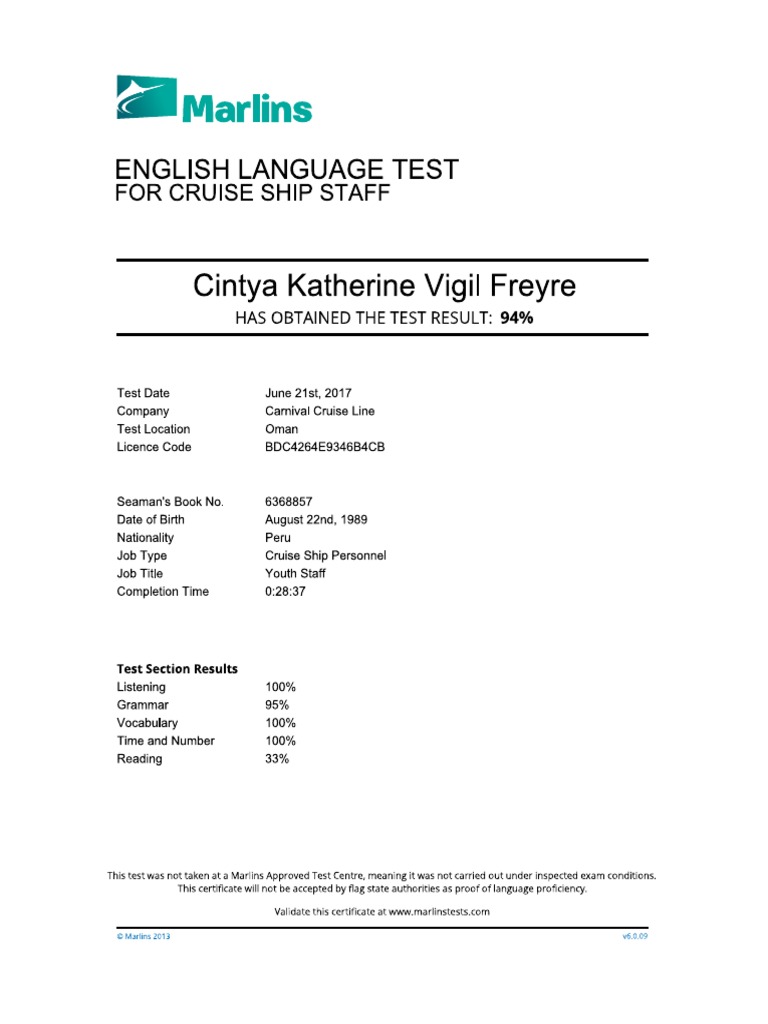 Marlins Test Platform Print Certificates PDF | PDF