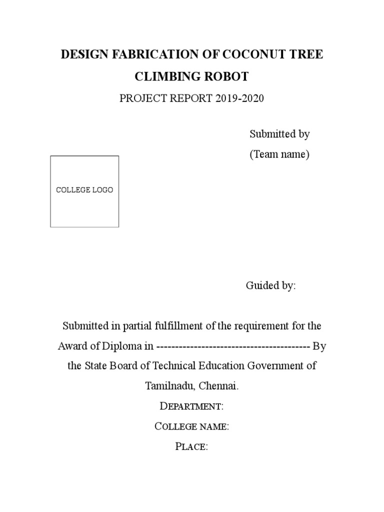 Coconut Tree Climbing Robot Design | PDF
