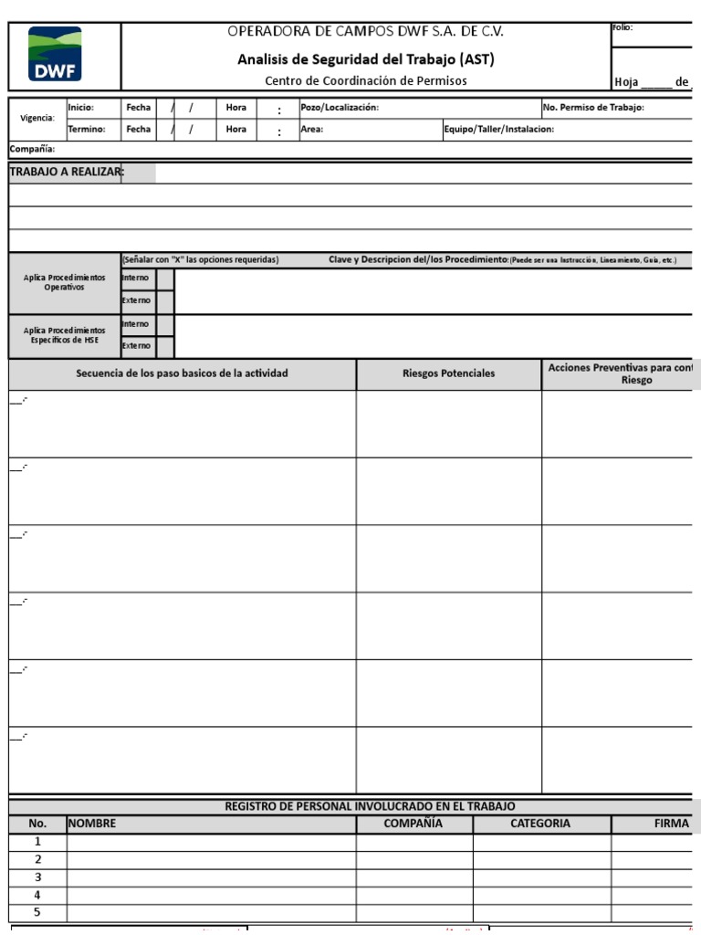 Formato AST PTR | PDF