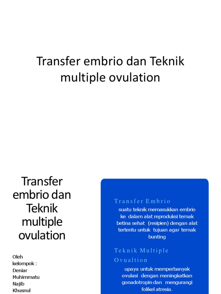 Transfer Embrio Dan Teknik Multiple Ovulation | PDF