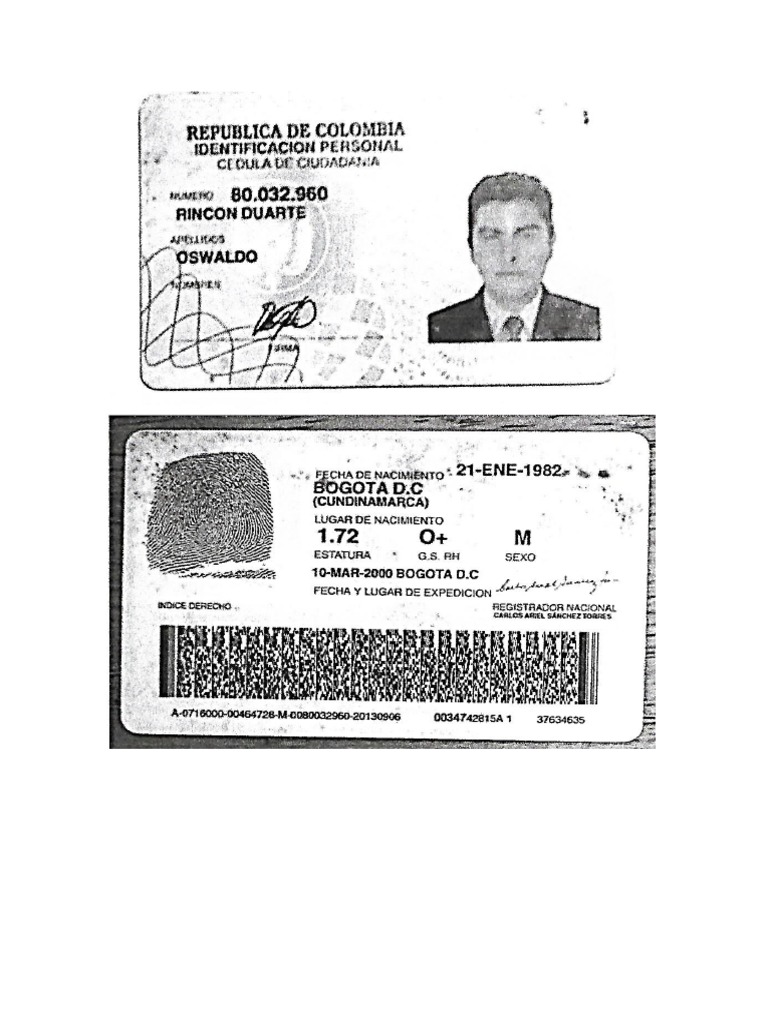 Cedula Oswaldo 1 | PDF