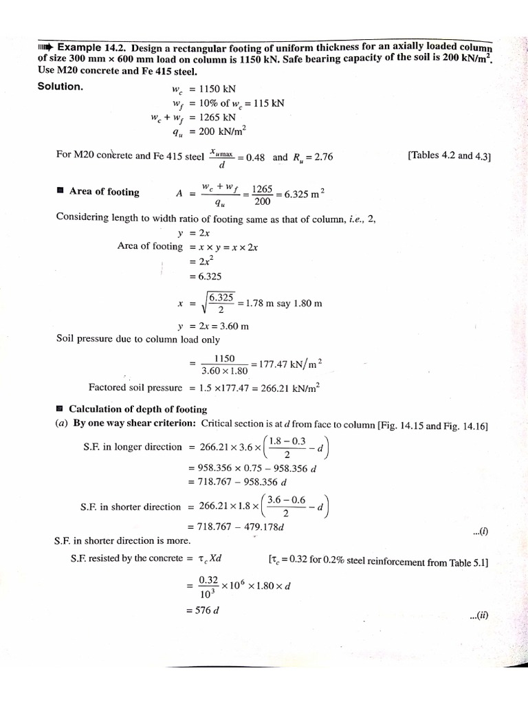 Example 2 Design of Rectangular Footing | PDF