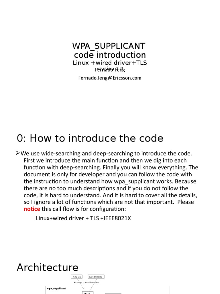 WPA - SUPPLICANT Code Introduction | PDF
