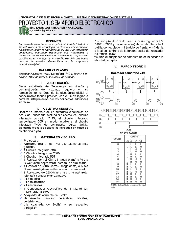 Proyecto 1 Semaforo | PDF