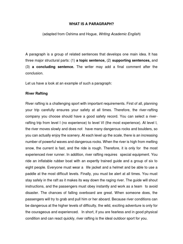 What Is A Paragraph - Document About Academic English Writing | PDF