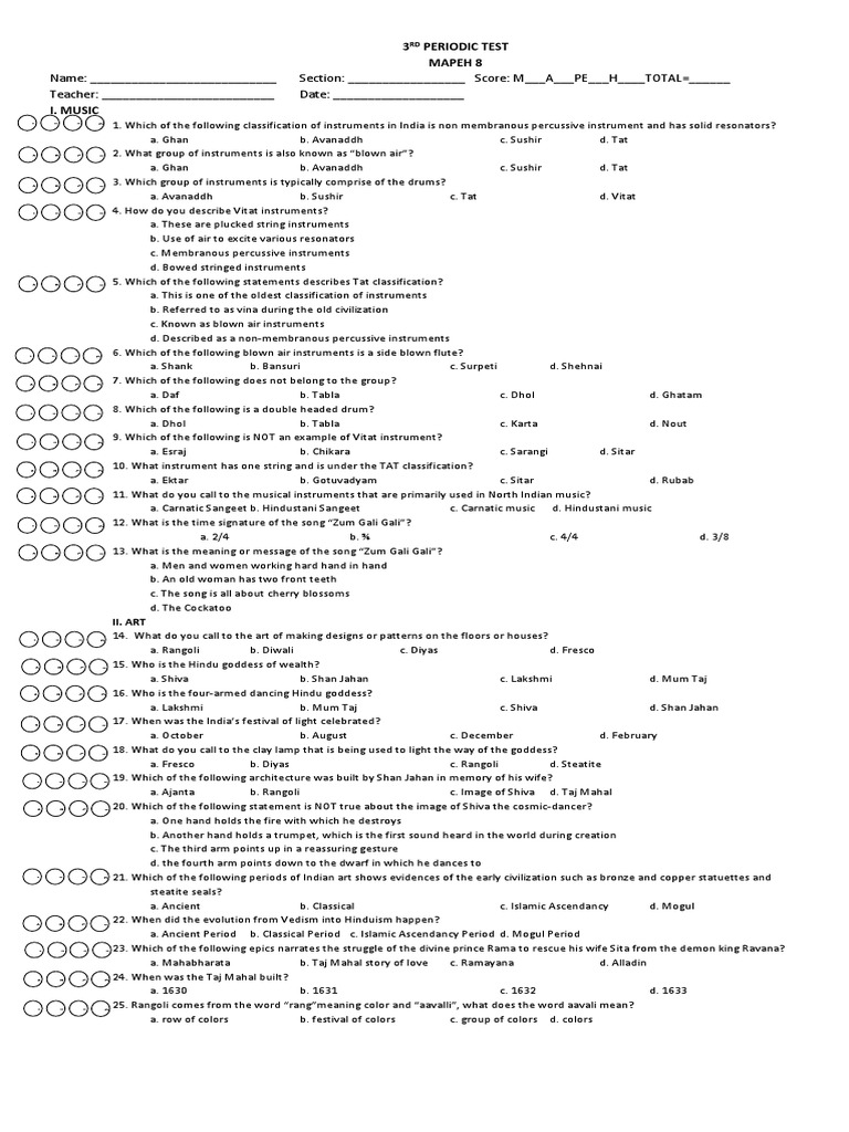 Grade8 Q3 Test, Tos and Answer Key | PDF
