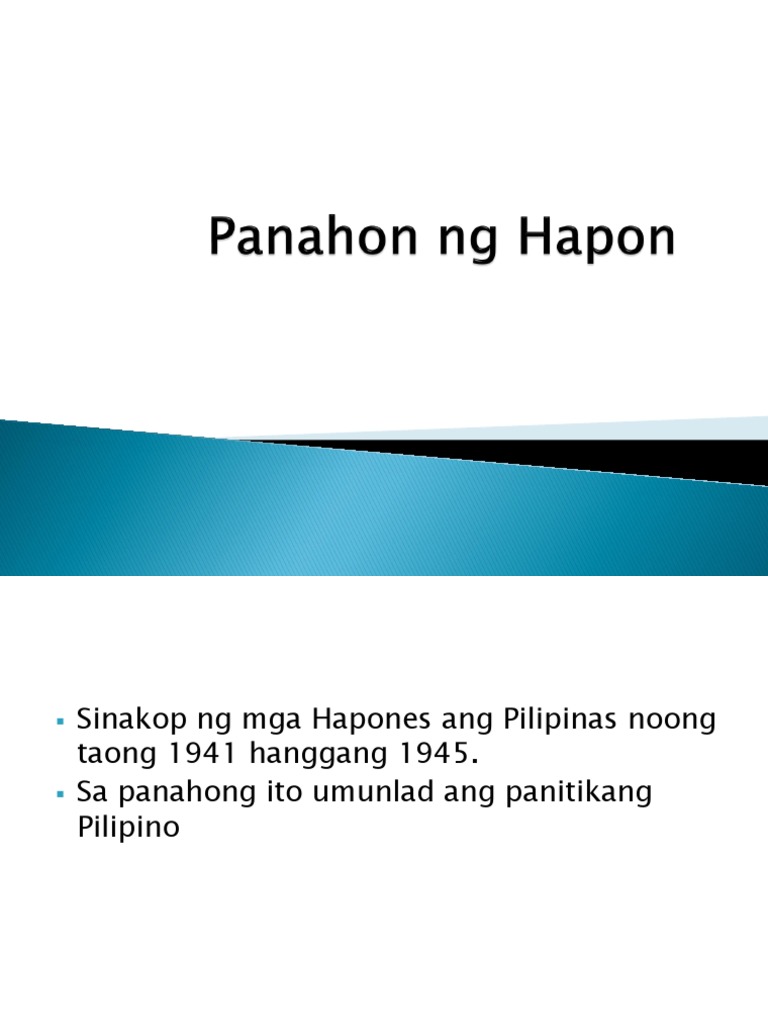 Panahon NG Hapon | PDF