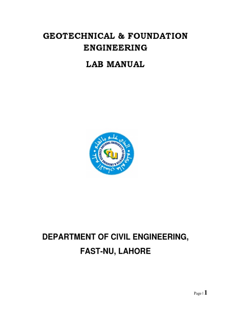 Geotechnical & Foundation Engineering Lab Manual PDF | PDF
