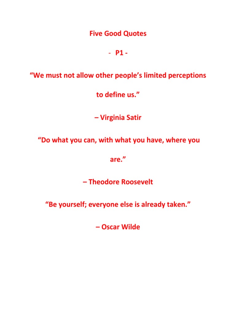 Five Good Quotes 1 PDF | PDF | Law | Self-Improvement