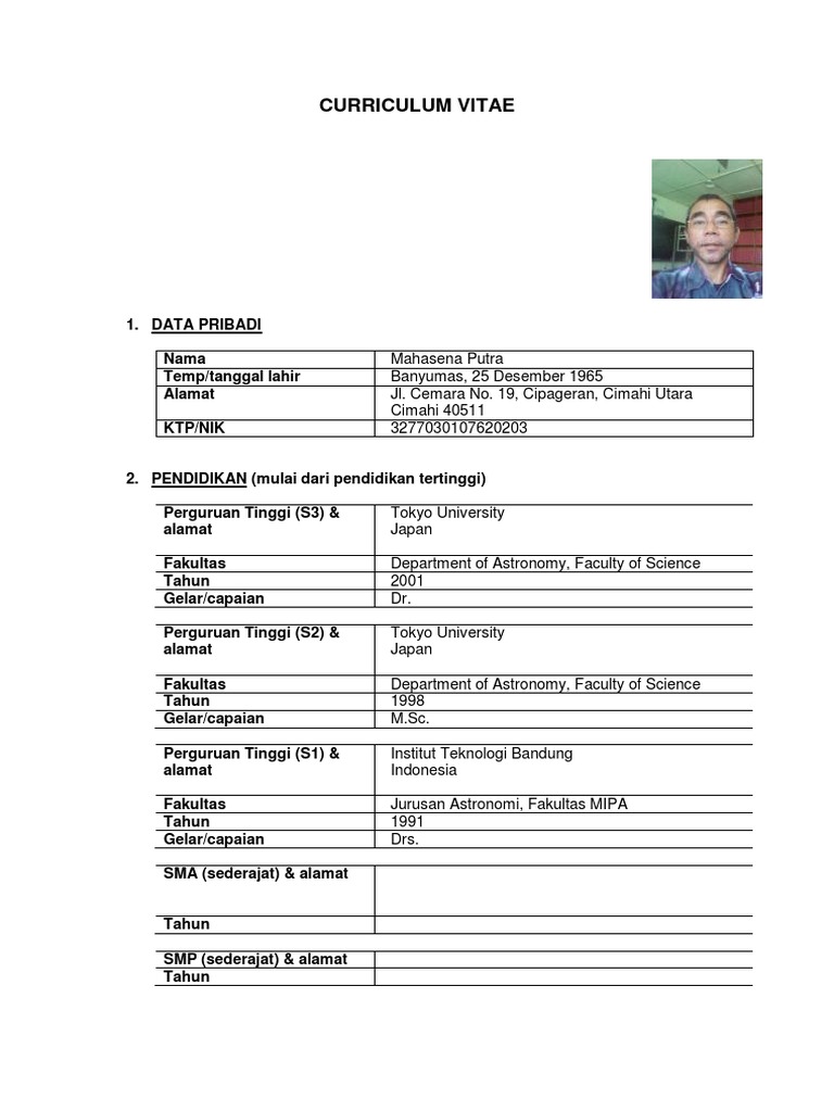 CURRICULUM VITAE Mahasena Putra | PDF
