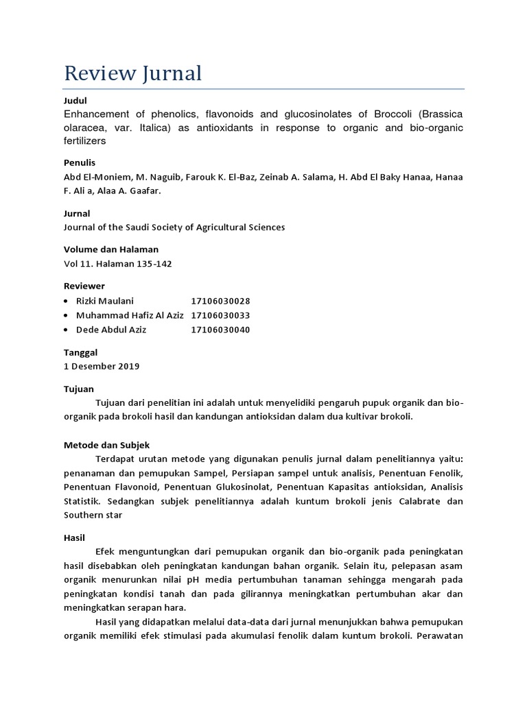 Contoh Review Jurnal Singkat | PDF