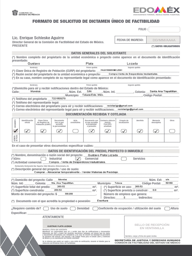 Formato Solicitud Duf | PDF