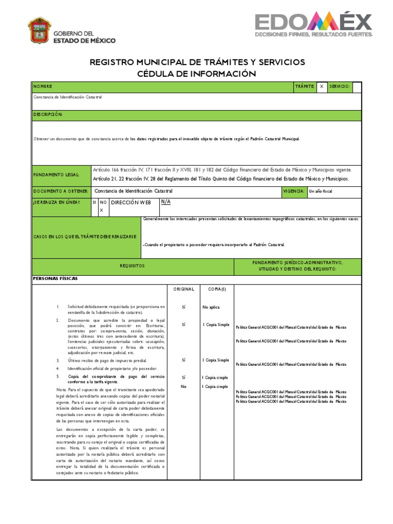 Cedula Remtys Constancia de Identificación Catastral | PDF