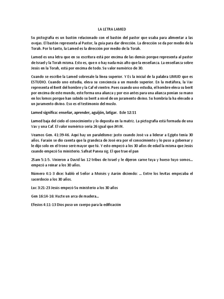 Significado de la letra Lamed en hebreo | PDF | Filosofía | Historia
