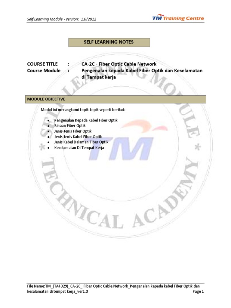 CA2C - Fiber Optic Cable Network PDF | PDF