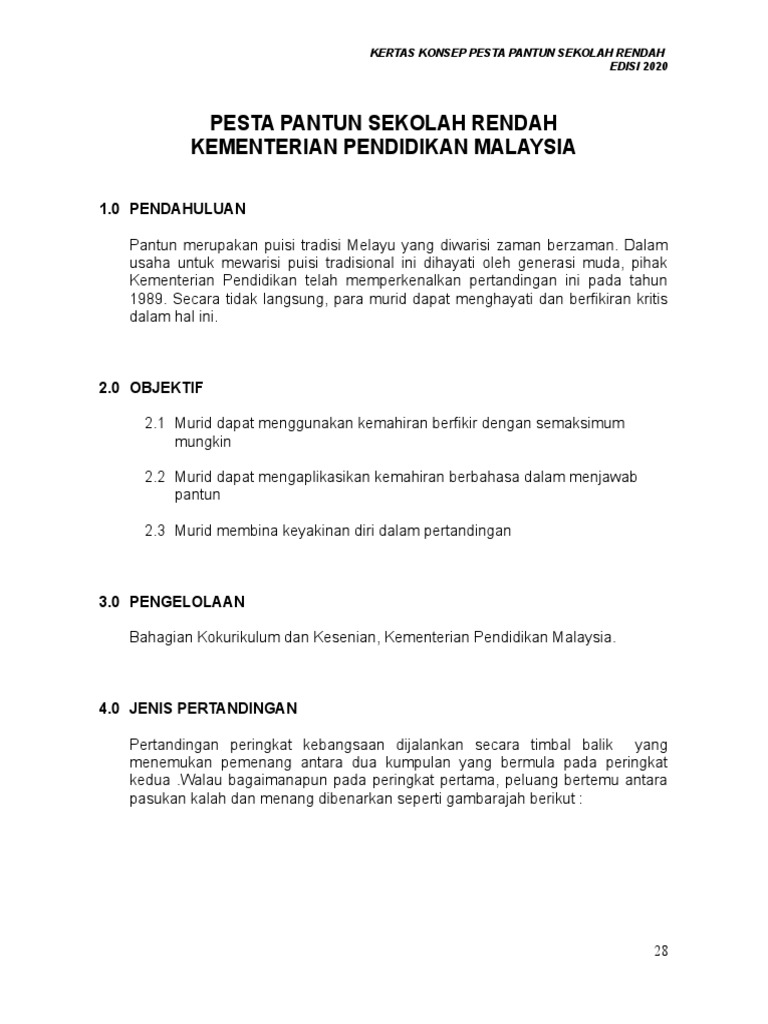 3.1 Kertas Konsep Pesta Pantun Rendah Edisi 2019 | PDF