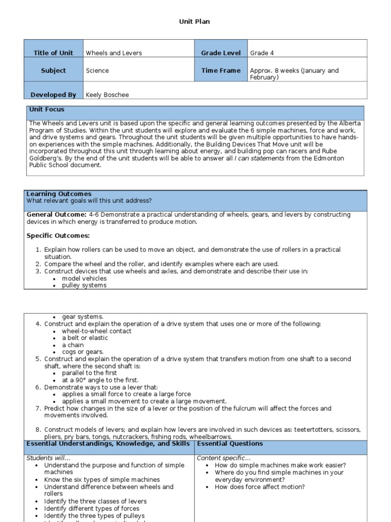 Grade 4 Science: Wheels & Levers | PDF | Machines | Mechanical Engineering