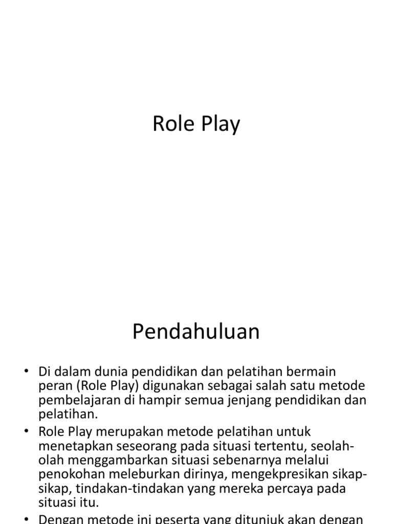 Metode Pembelajaran Role Play dalam Pendidikan | PDF