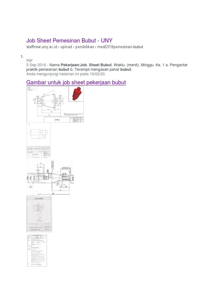 Job Sheet Pemesinan Bubut Pdf