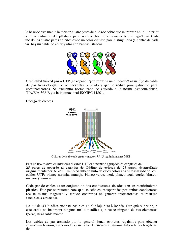Cómo construir un cable de red directo UTP | PDF | Bienes ...