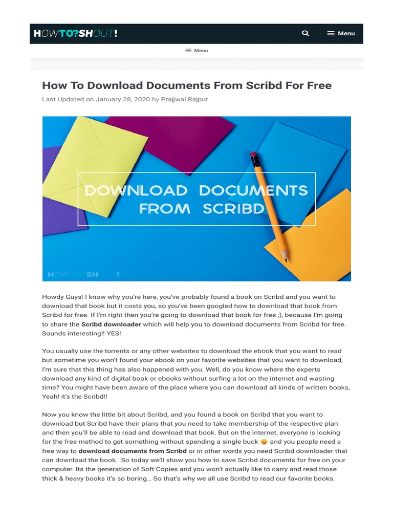 Scribd Downloader - Download Documents From Scribd (Updated. 2020 ...