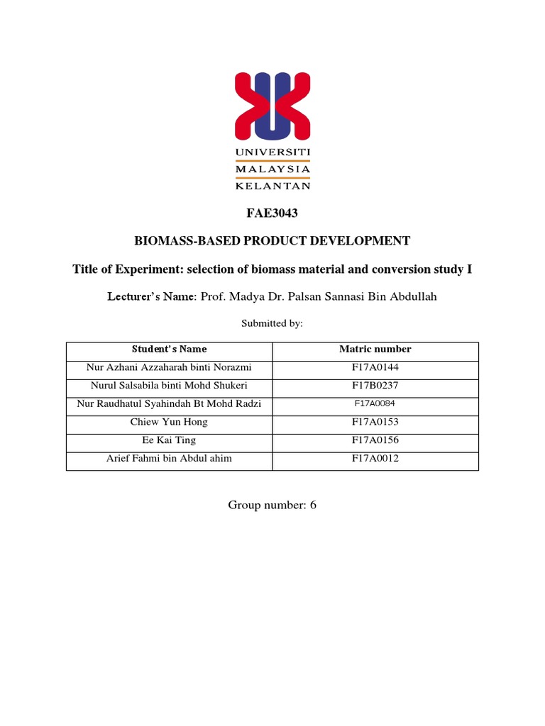 Biomass Conversion Experiment Overview | PDF | Combustion | Biomass
