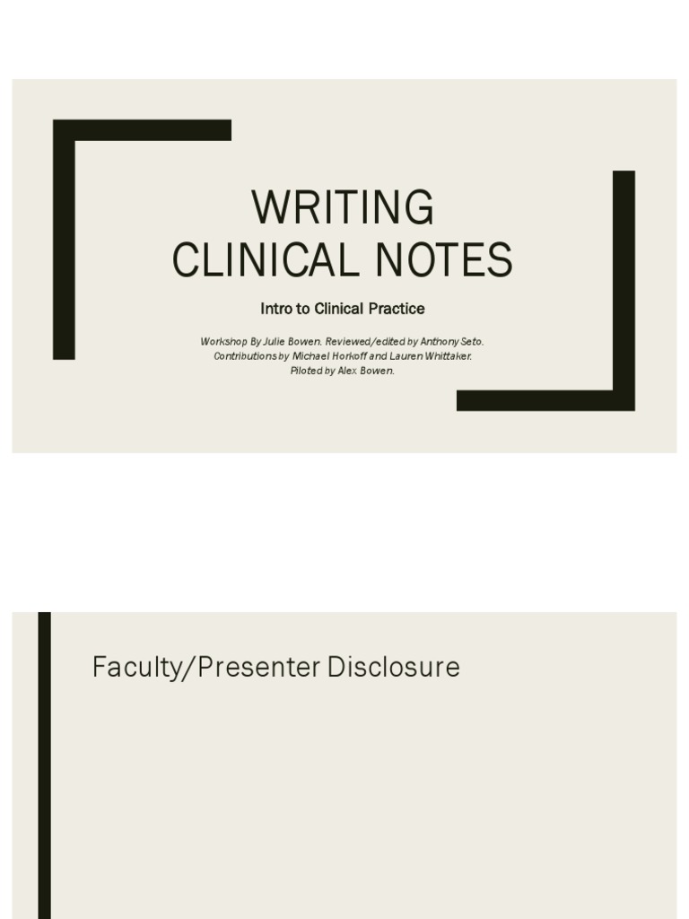 Writing Clinical Notes | PDF | Surgery | Childbirth