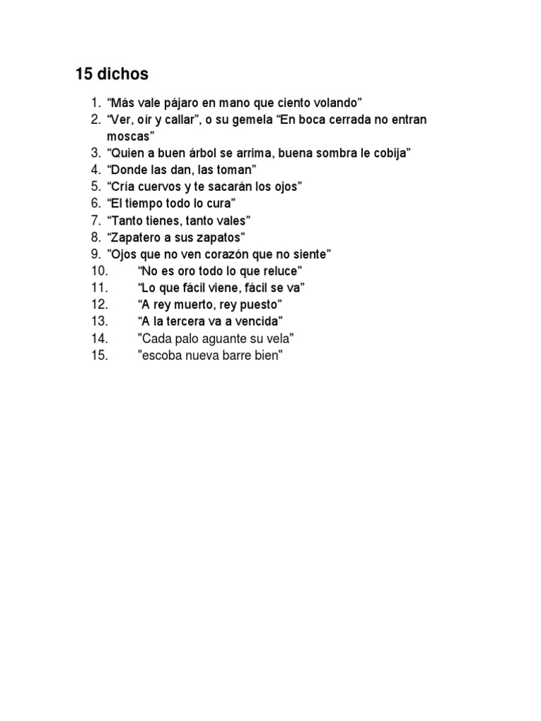 15 Dichos | PDF