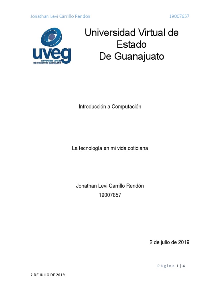 Carrillo Jonathan La Tecnologia en Mi Vida | PDF | Ciencias sociales ...