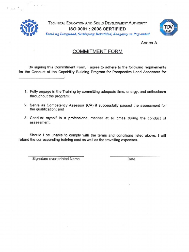 Commitment Form | PDF