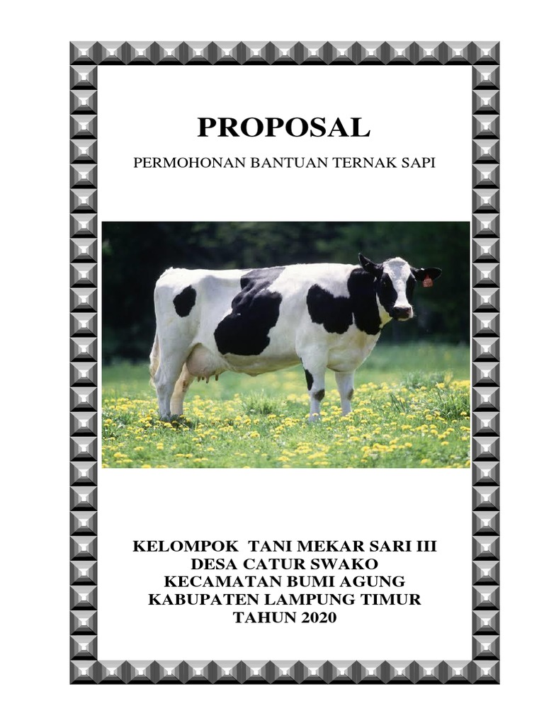 PROPOSAL Ternak Sapi MKR SARI III 2020 | PDF