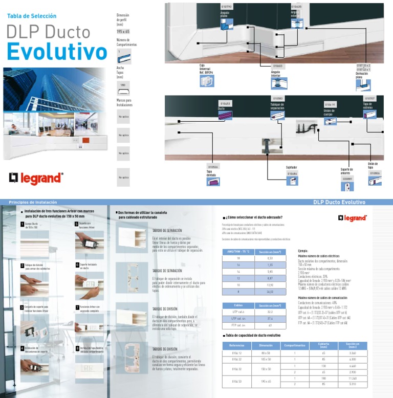Tabla Seleccion Ducto Legrand 195x65mm Compartimiento Sencillo | PDF