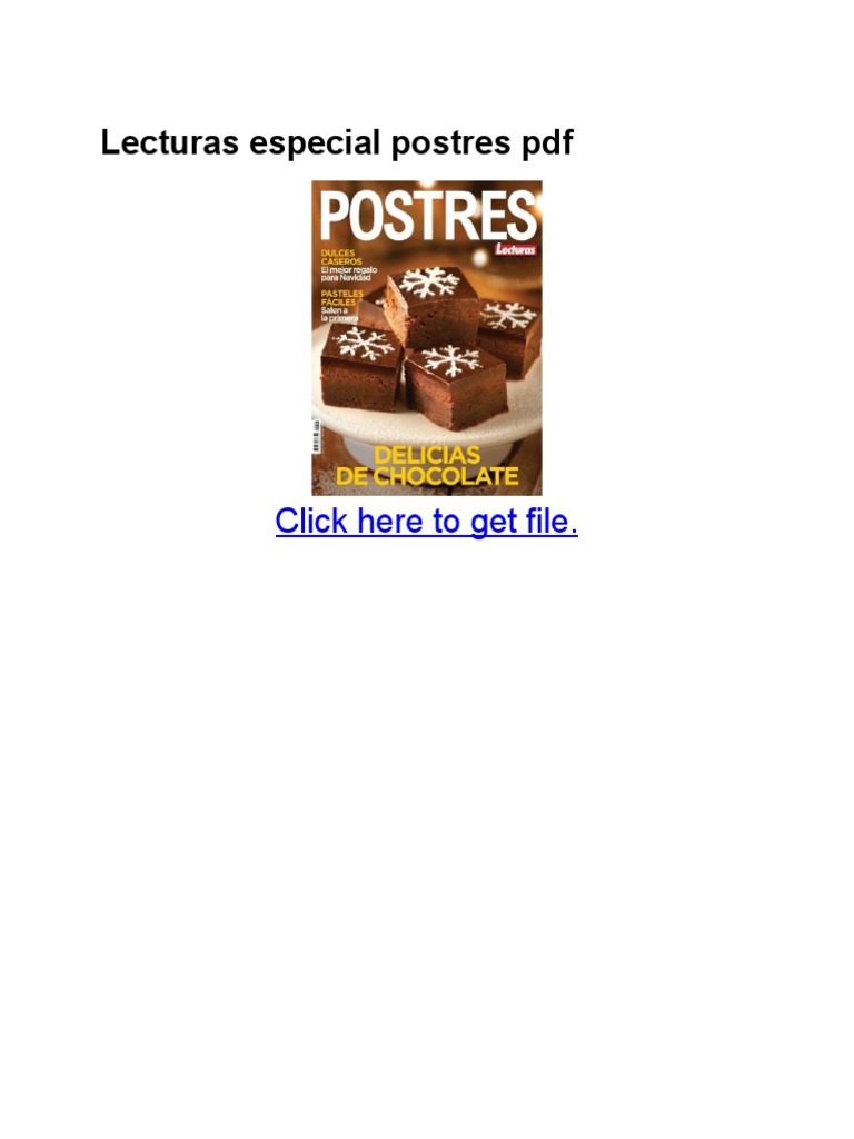 Lecturas Especial Postres PDF | PDF | Postres | Comida y bebida