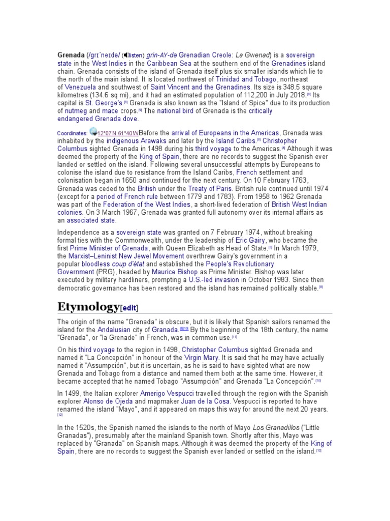 The History and Development of Grenada: From Indigenous Settlement to ...