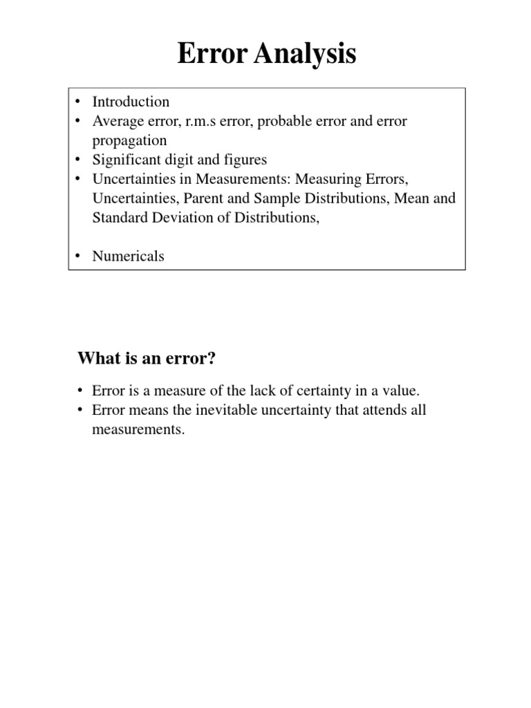 Error Analysis | PDF | Observational Error | Significant Figures