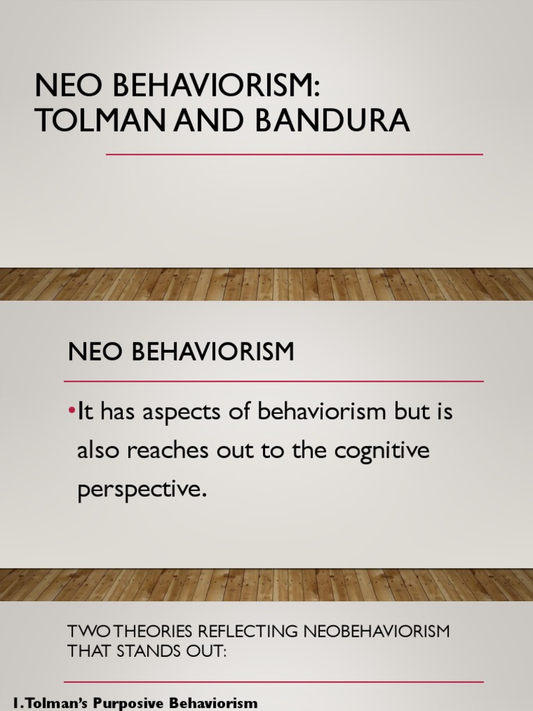 Neo Behaviorism | PDF | Behaviorism | Reinforcement