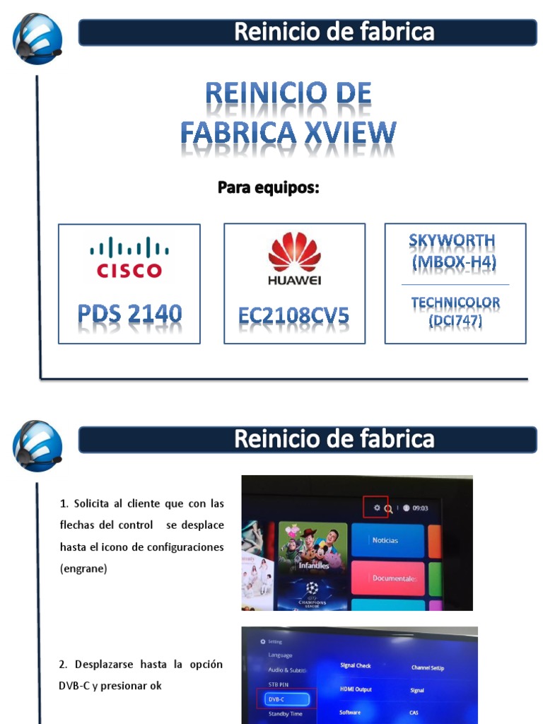 Reinicio de Fabrica Caja Xview PDF | PDF
