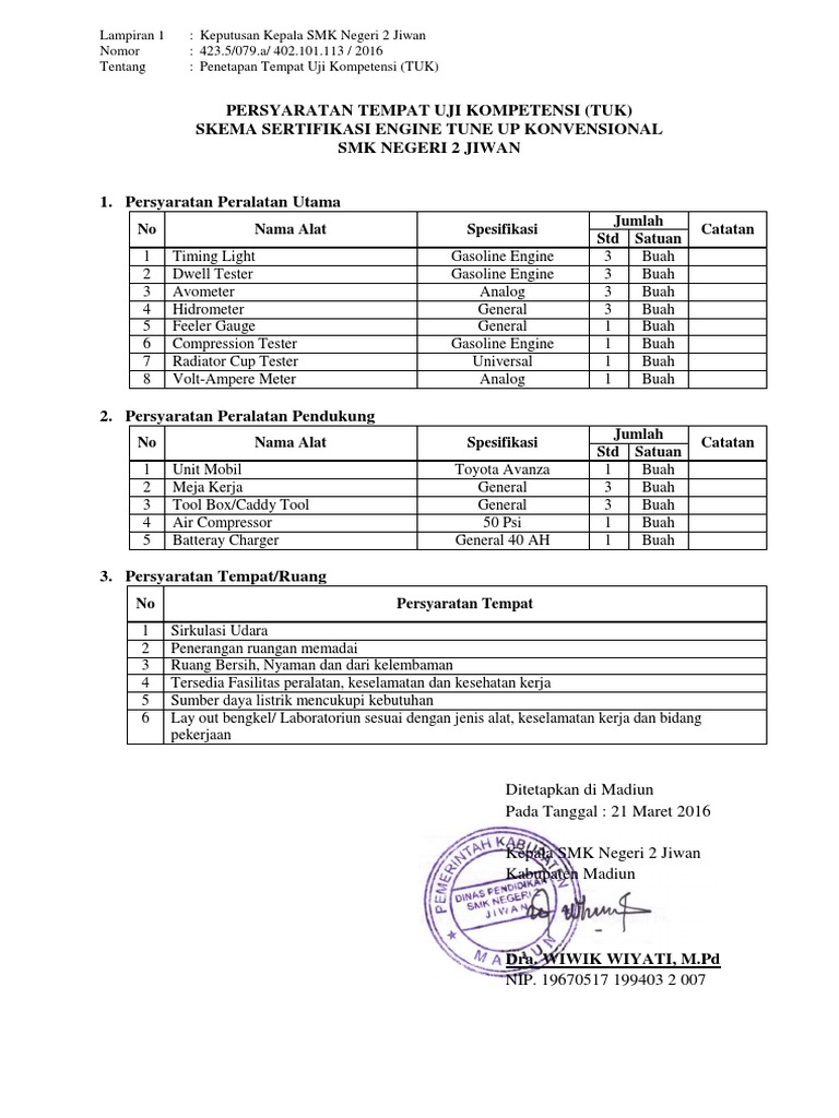 Persyaratan Teknis Tuk | PDF