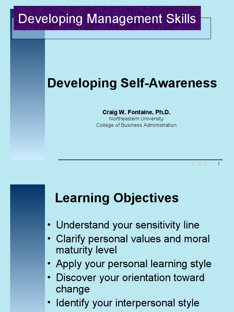 Developing Self Awareness | Download Free PDF | Self Awareness | Value (Ethics)