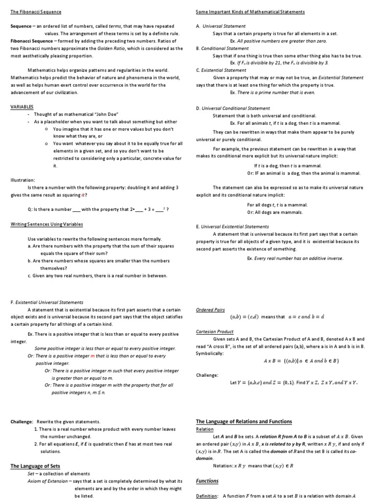 MMW Chapters 1-3 | PDF | Set (Mathematics) | Function (Mathematics)