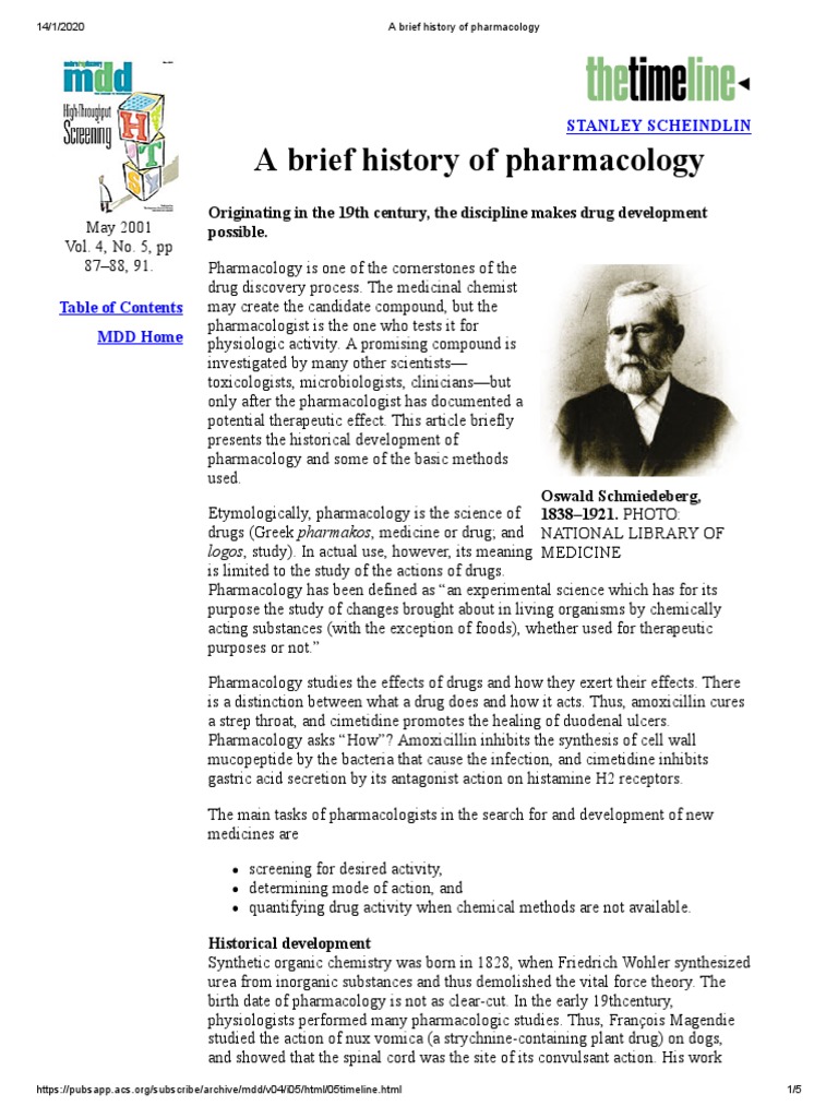 A Brief History of Pharmacology | PDF | Pharmacology | Medicine